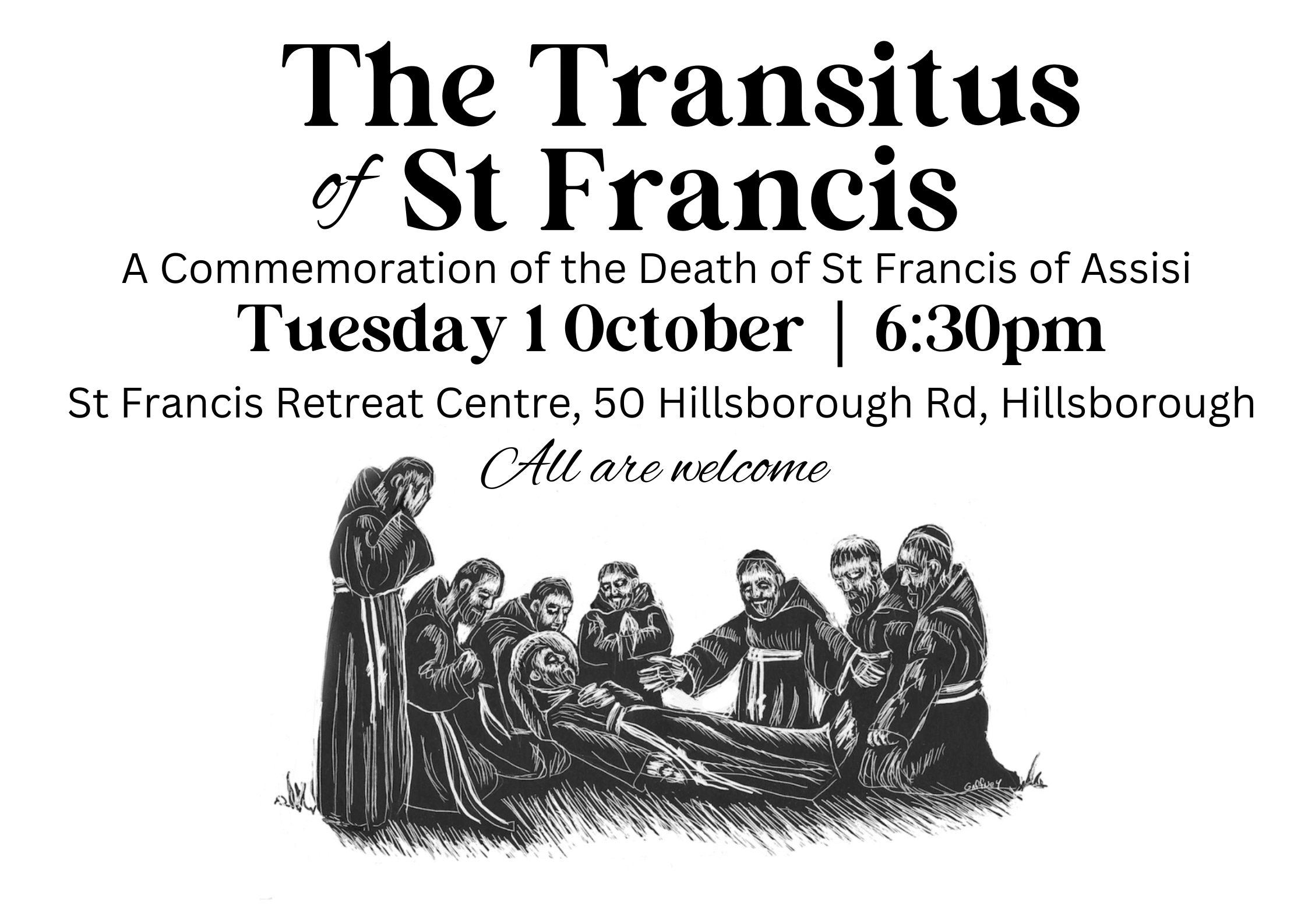 The Transitus of St Francis | Tue 1 October - St Francis Retreat Centre